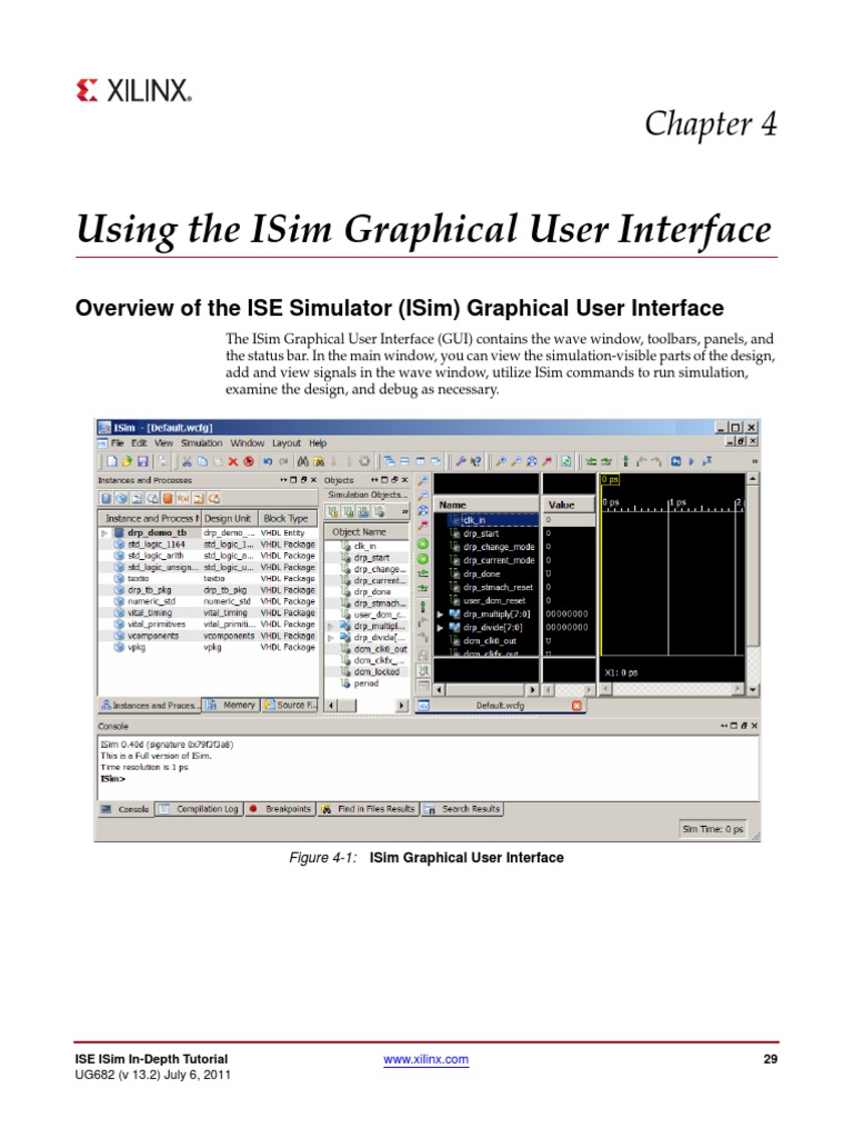 ISim Tutorial GUI and Debug | PDF | Graphical User Interfaces | Command Line Interface