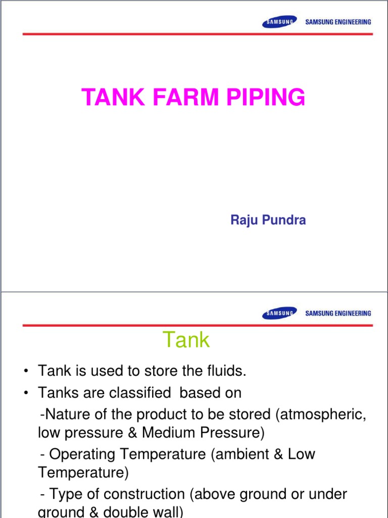 Tank Farm Piping and Storage Guide | PDF | Gas Technologies | Pressure
