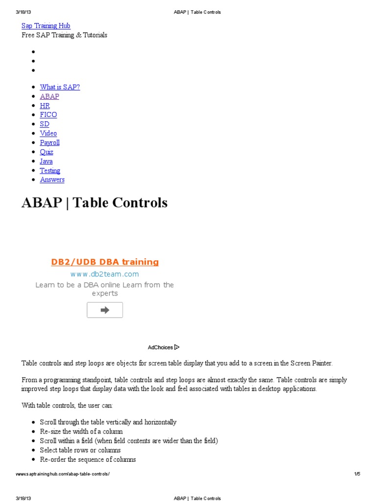 6 ABAP - Table Controls | PDF | Information Technology Management | Computer Engineering