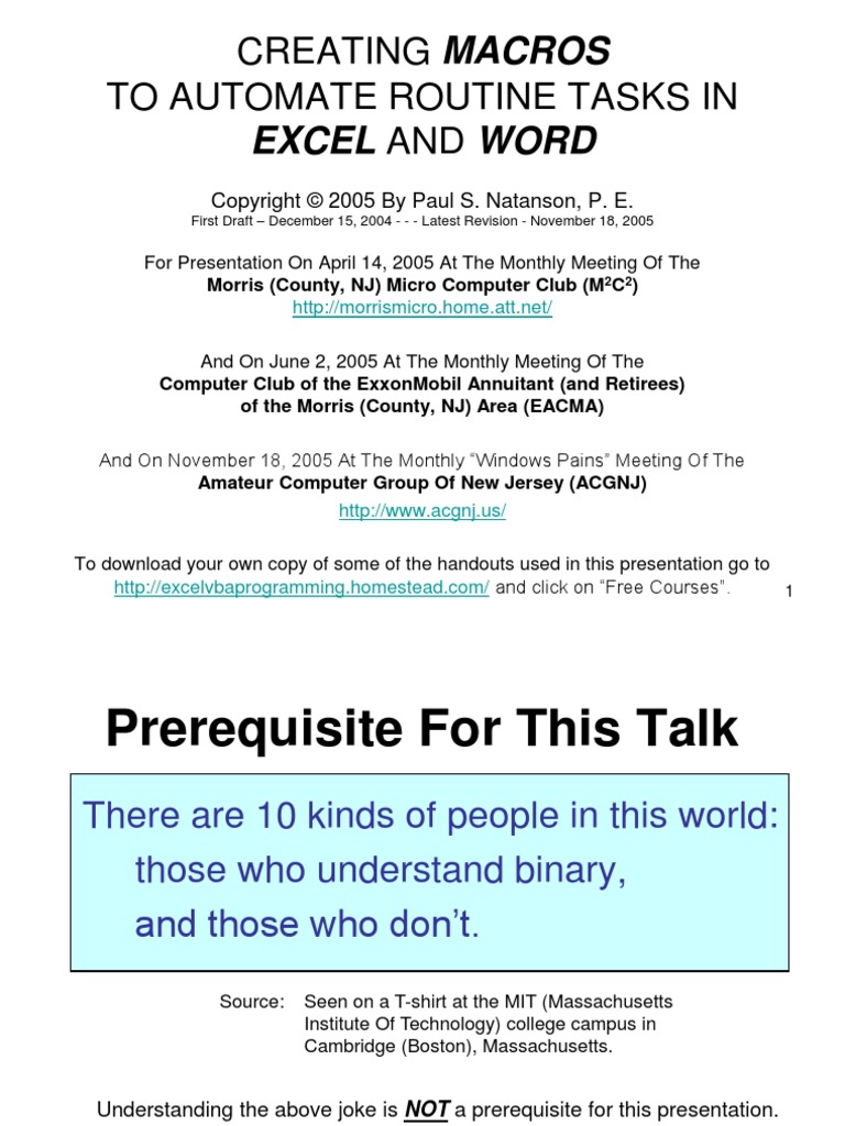 Macros | PDF | Visual Basic For Applications | Microsoft Excel