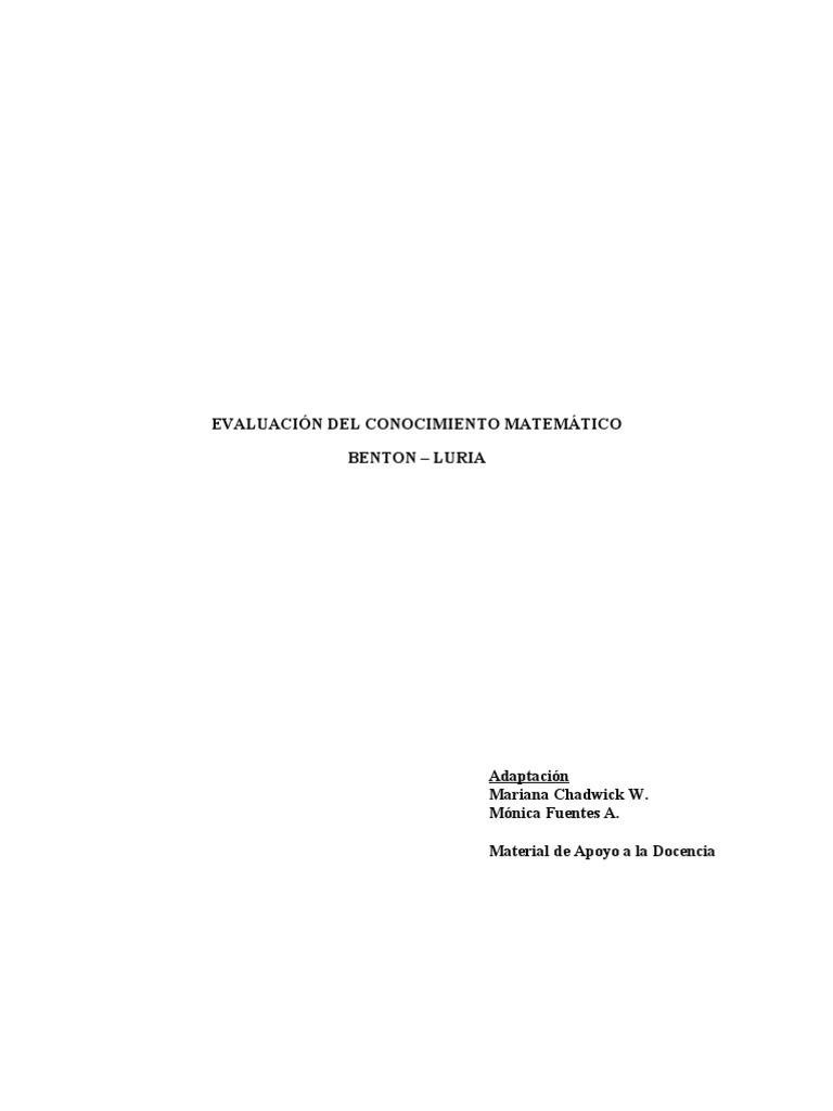 Benton Luria TEST COMPLETO | PDF
