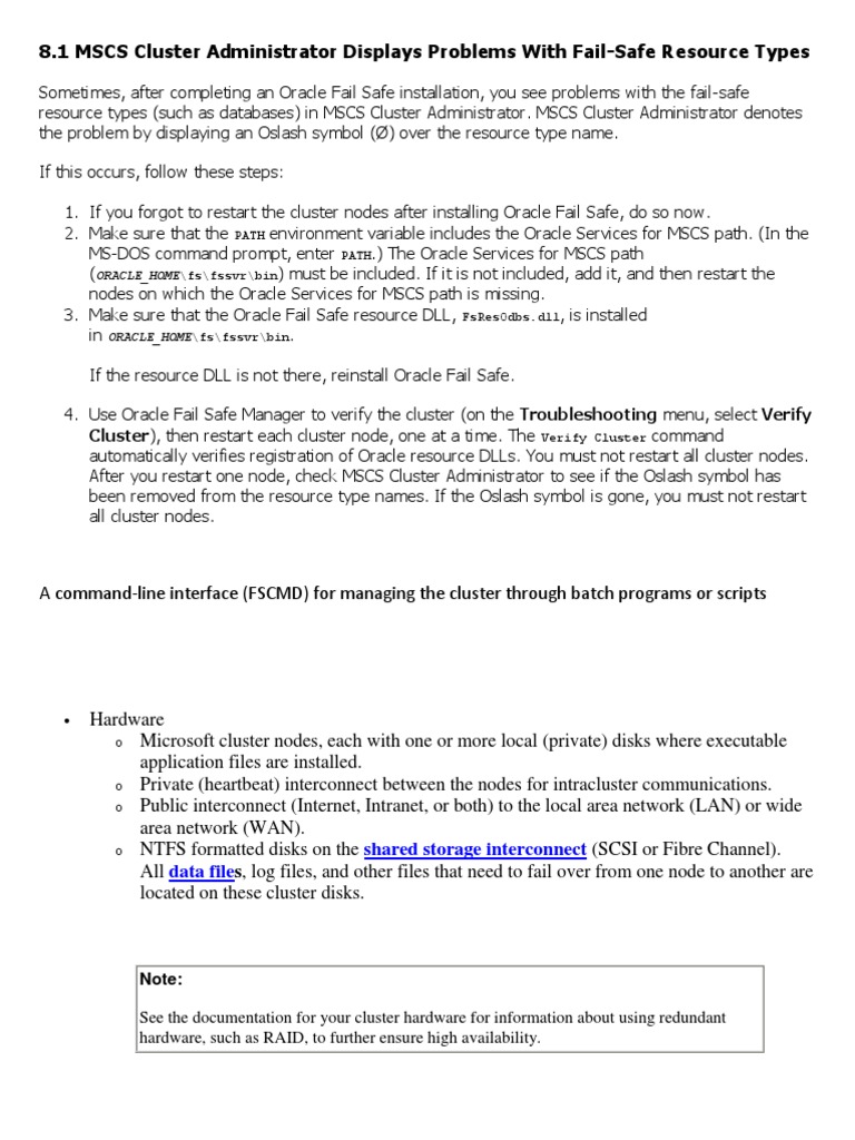 Fail Safe Pdf Computer Cluster Oracle Database