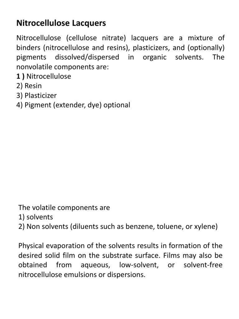 Nitrocellulose Lacquer Paint Film Formation | PDF | Paint | Cross Link