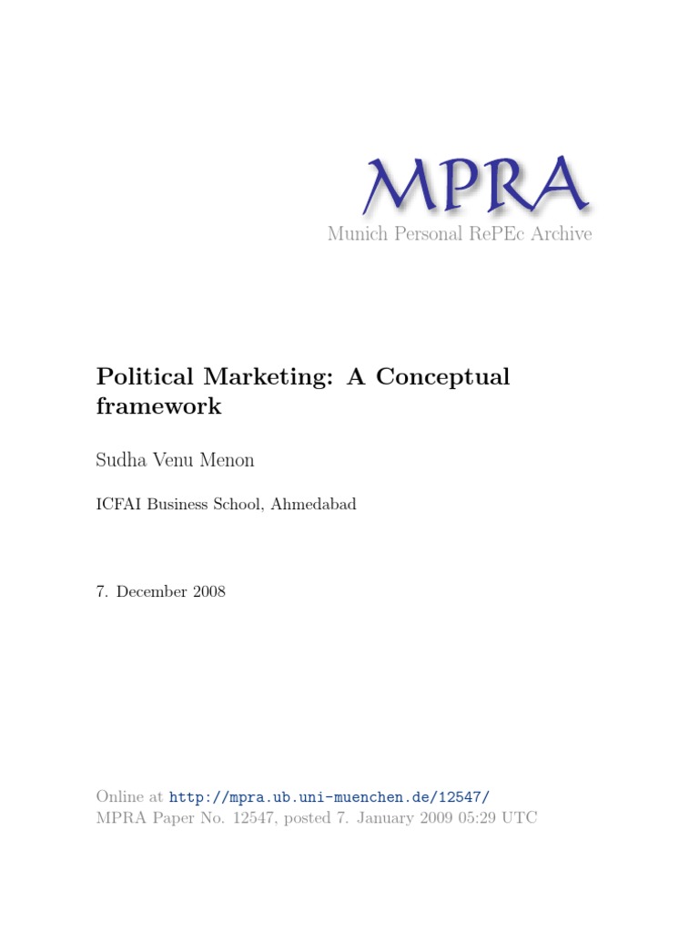 Political Marketing: A Conceptual Framework - Sudha Venu Menon | PDF ...