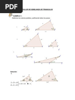 Taller de Semejanza de Triangulos | PDF | Triángulo | Geometría Elemental