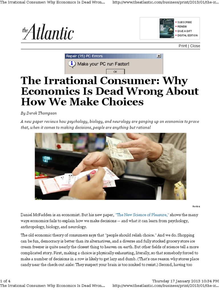 Irrational Consumer | PDF | Decision Making | Behavioral Economics