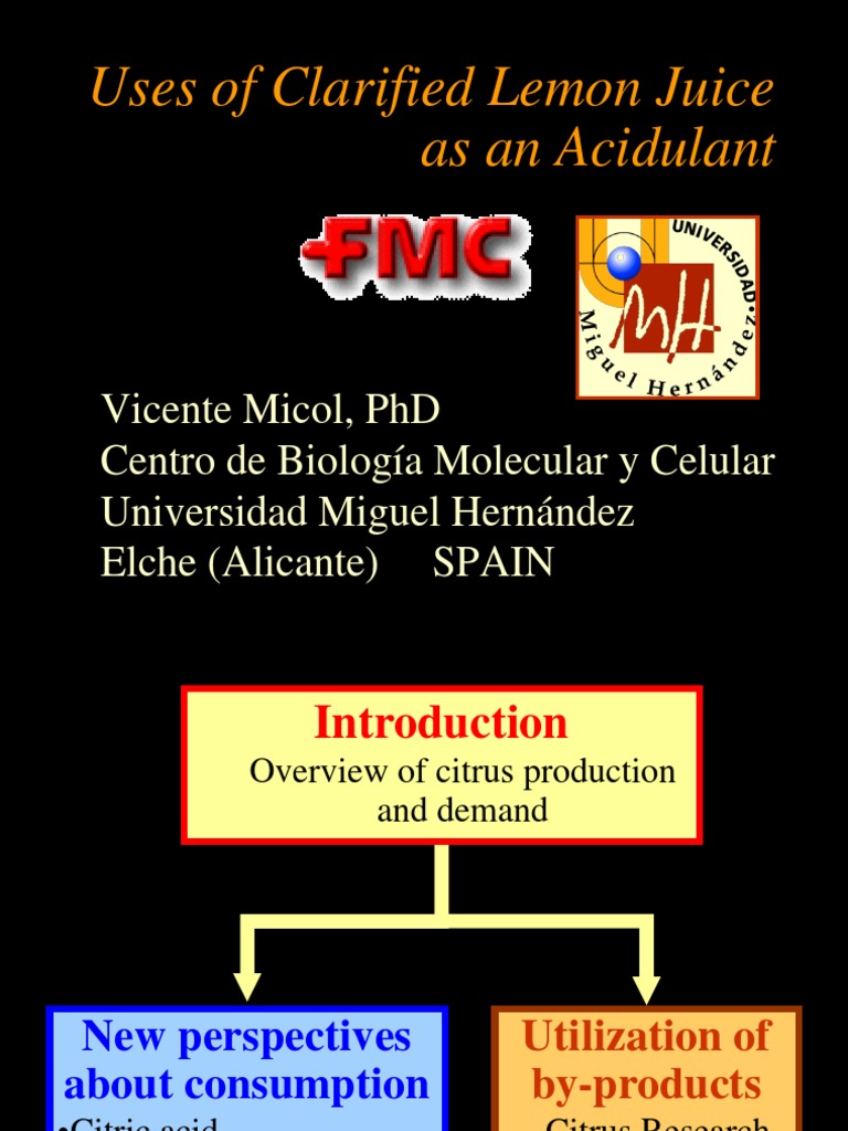 Uses of Clarified Lemon Juice As An Acidulant | PDF | Citrus | Lemon