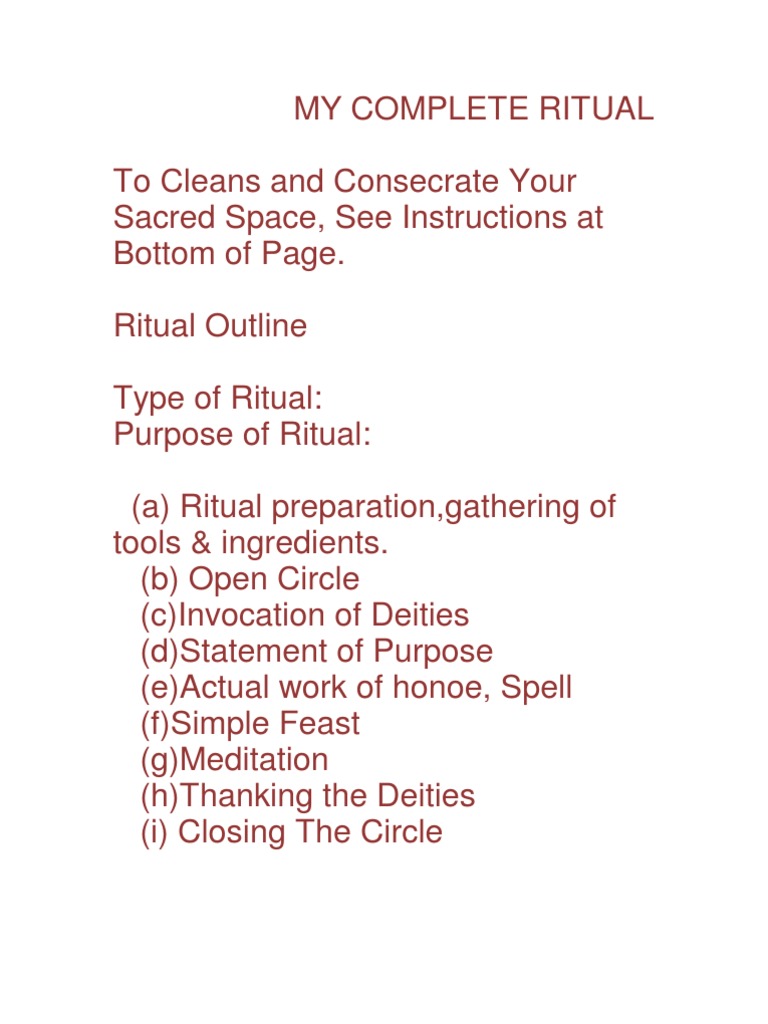 My Ritual Outline | PDF | Religion And Belief