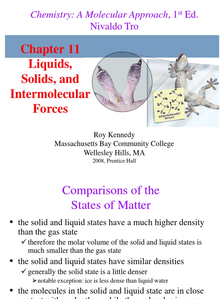 Chapter 11 Liquids, Solids, and Intermolecular Forces | PDF | Chemical ...