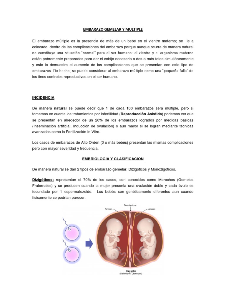 Embarazo Gemelar y Multiple Fisiologia | PDF | Gemelo | Nacimientos ...