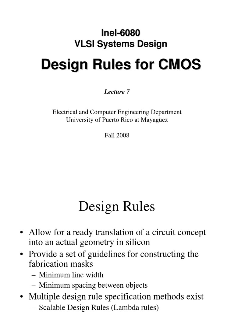 Design Rules | PDF | Cmos | Integrated Circuit