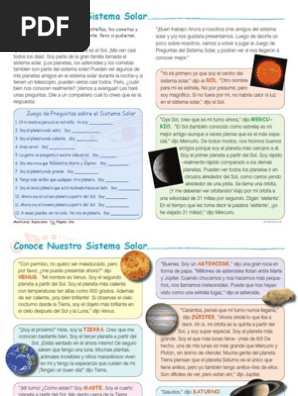 Folleto Del Sistema Solar Proyectos De Estudiantes