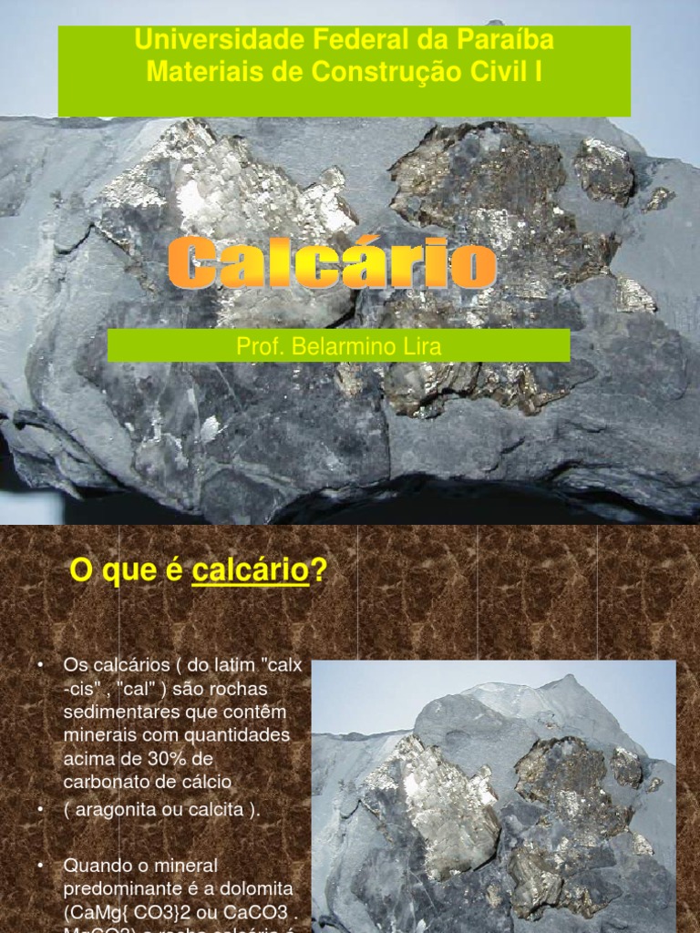 Apresentação Calcário | Calcário | Materiais Naturais | Avaliação ...