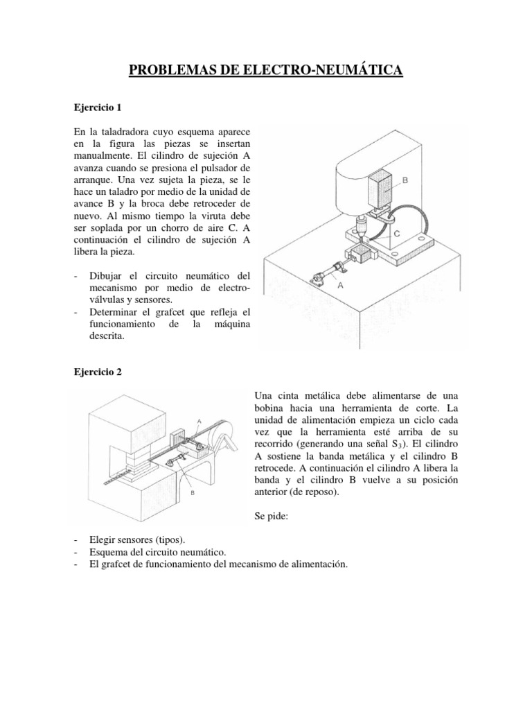 Ejercicios de Electroneumatica | PDF | Perforar | Máquinas