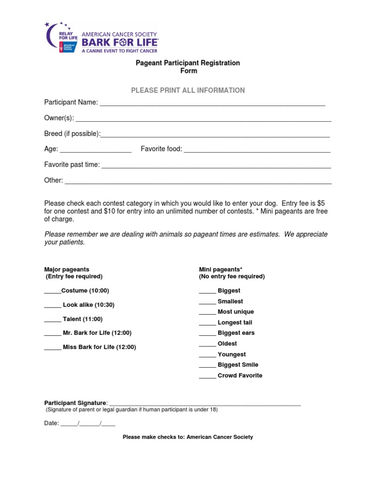 Pageant Registration | PDF