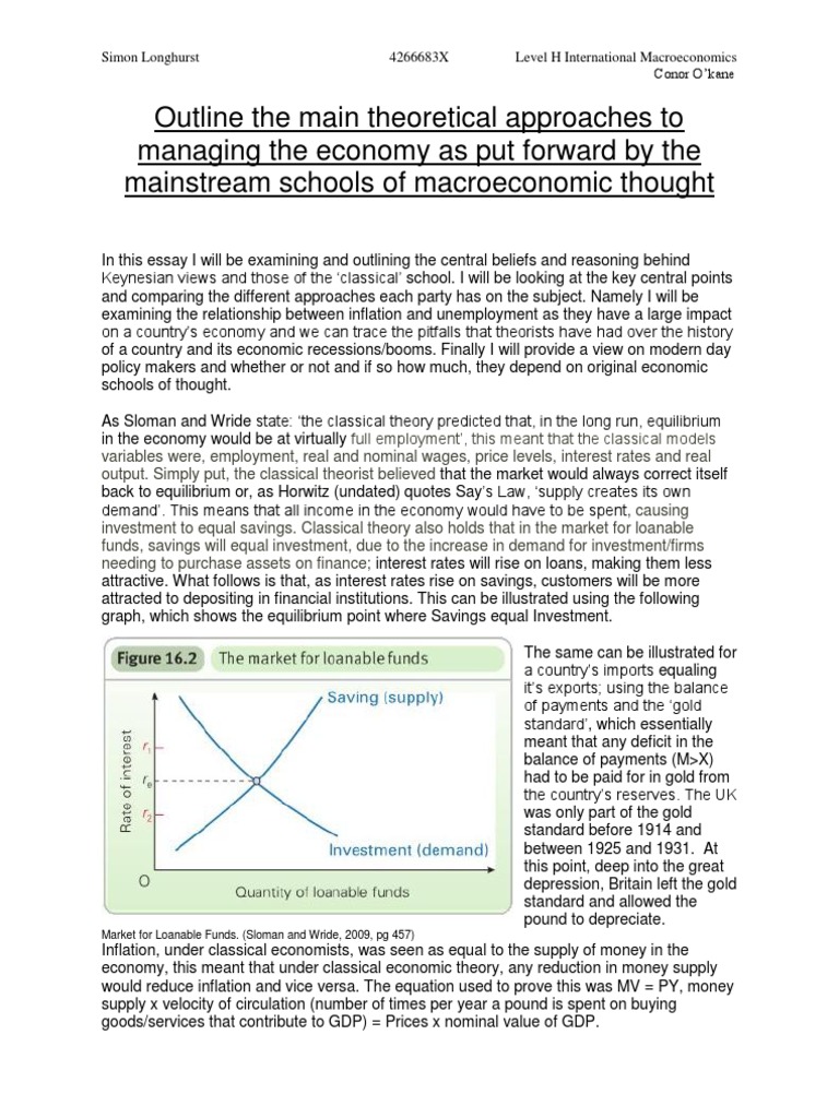 Economic Schools of Thought | PDF | Keynesian Economics | Macroeconomics