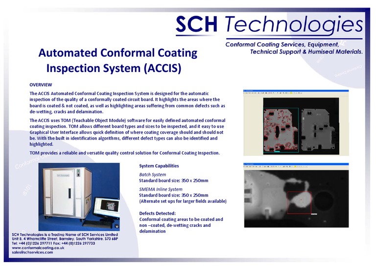 ACCIS Automated Conformal Coating Inspection System Single Page ...