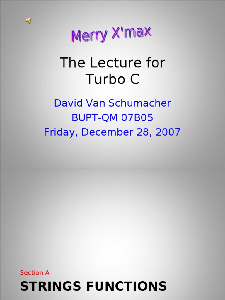 Turbo C String Functions Guide | PDF | String (Computer Science) | C ...