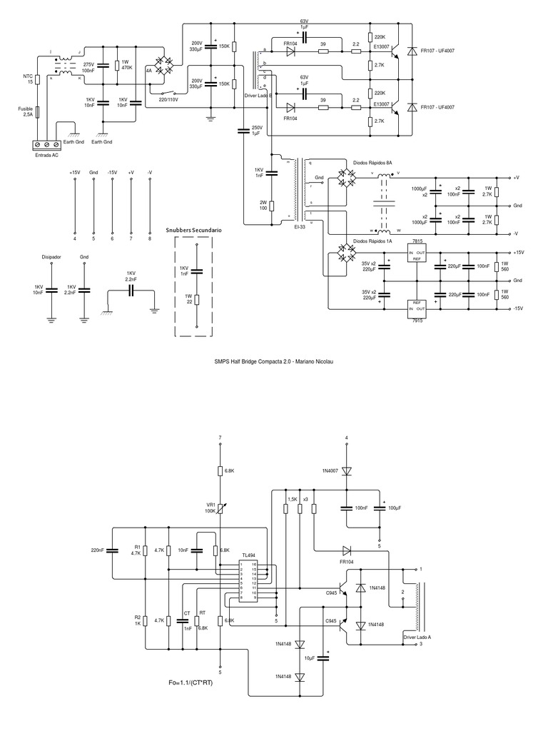 SMPS Half Bridge Circuit Overview | PDF