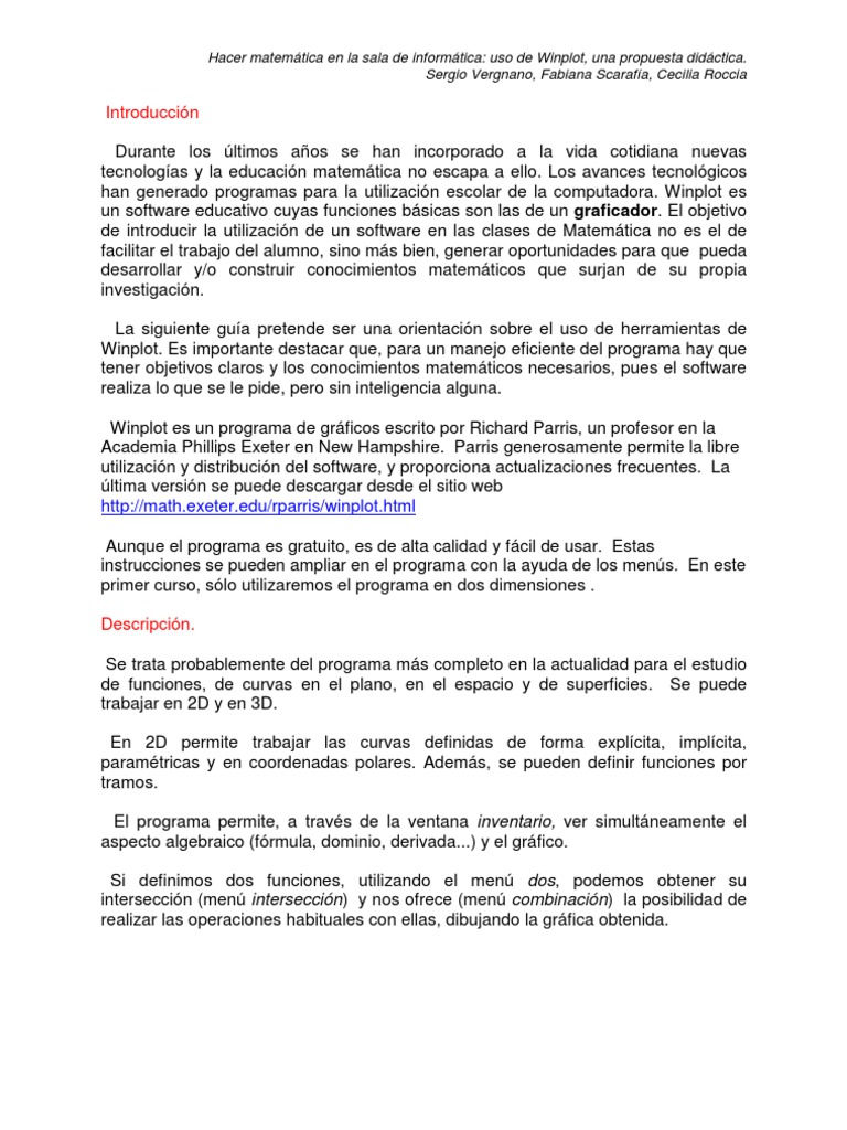 Instructivo Win Plot PDF | PDF | Ventana (informática) | Multiplicación