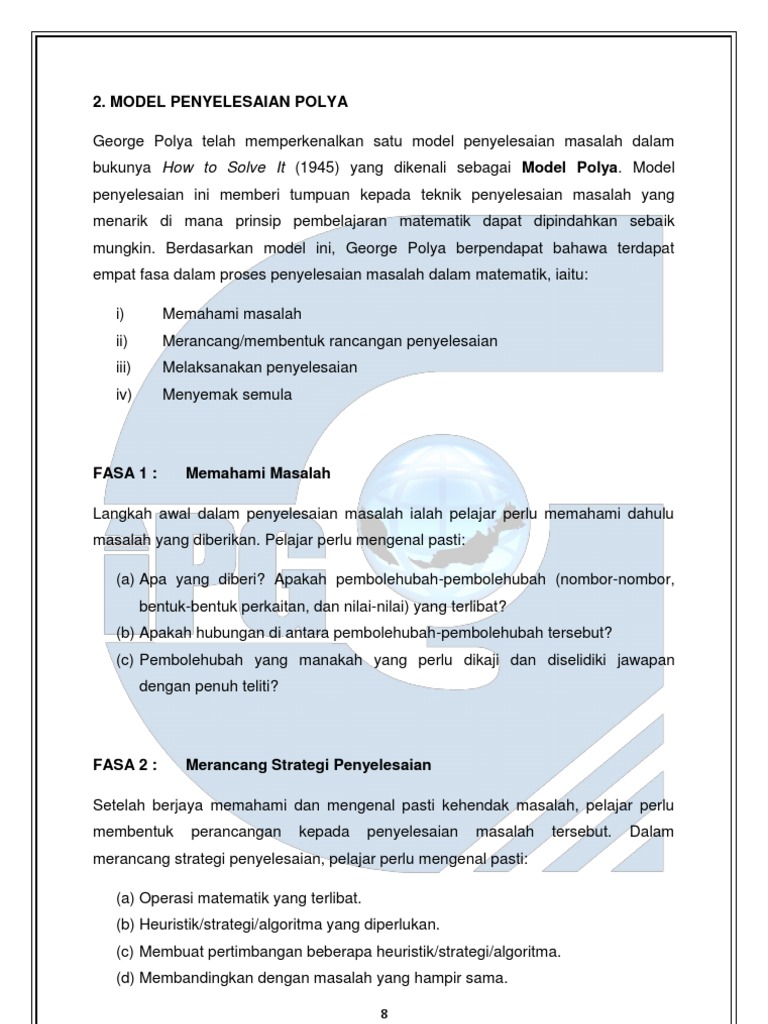 Model Penyelesaian Polya | PDF