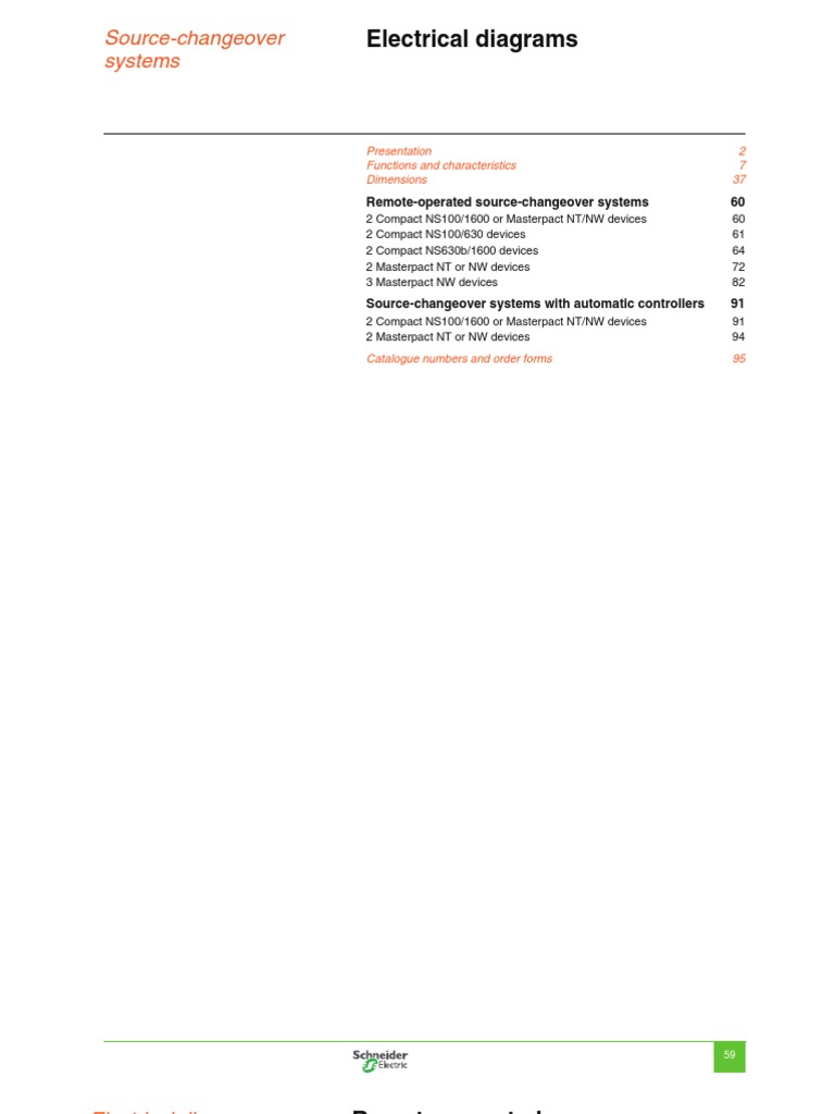 Schneider - ATS Source Changeover System Ext | PDF | Relay | Switch