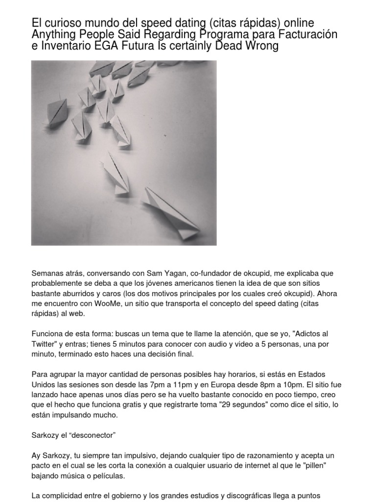 El Curioso Mundo Del Speed Dating (Citas Rápidas) Online Those Things ...