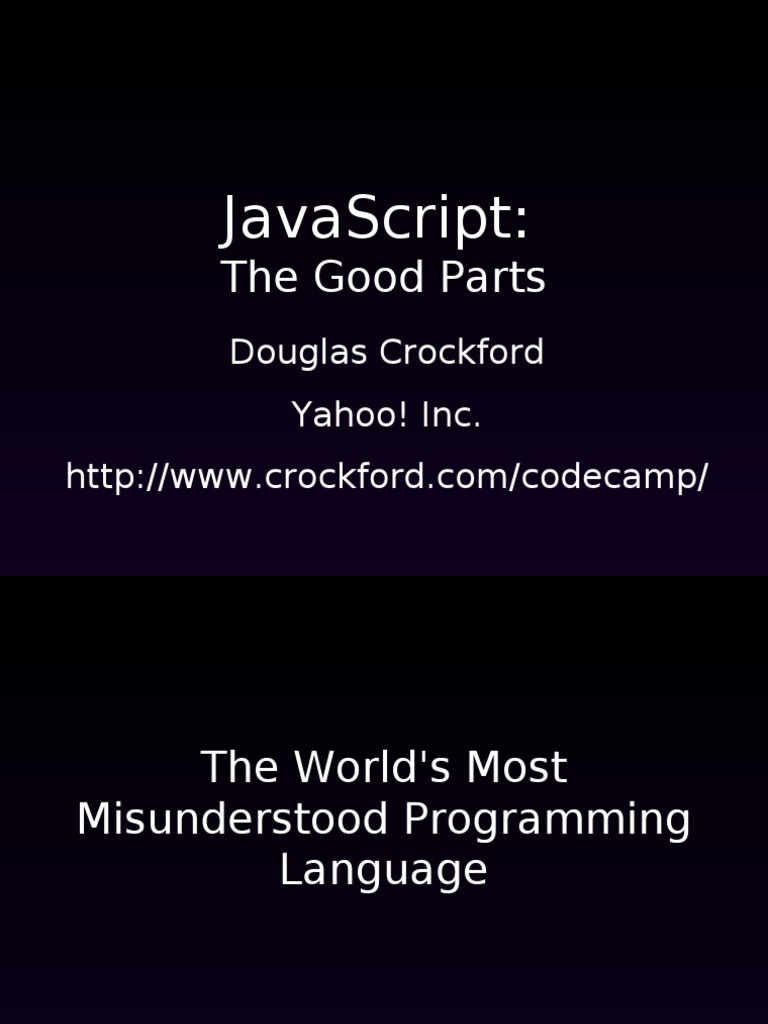 Javascript The Good Parts Pdf Subroutine Java Script