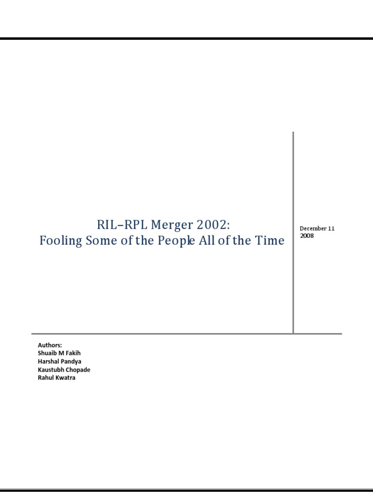 RIL RPL Merger 2002 | PDF | Warrant (Finance) | Stocks