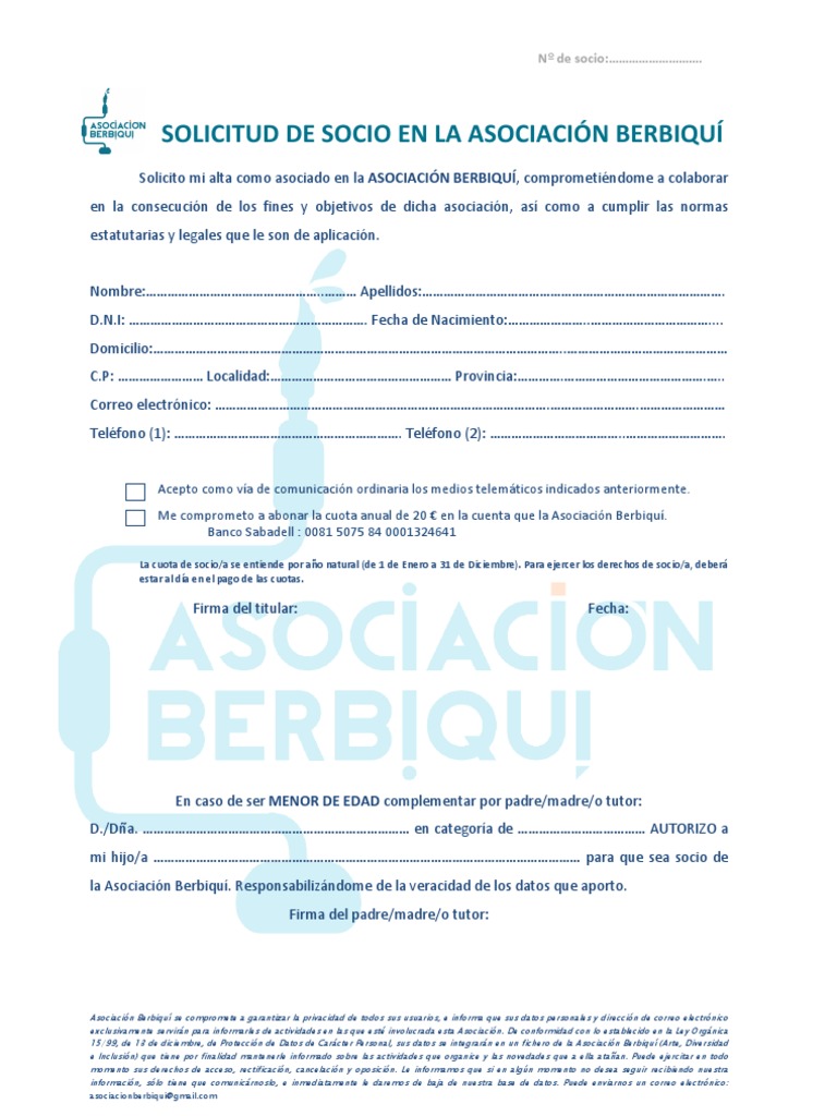 Solicitud de Socio PDF | PDF
