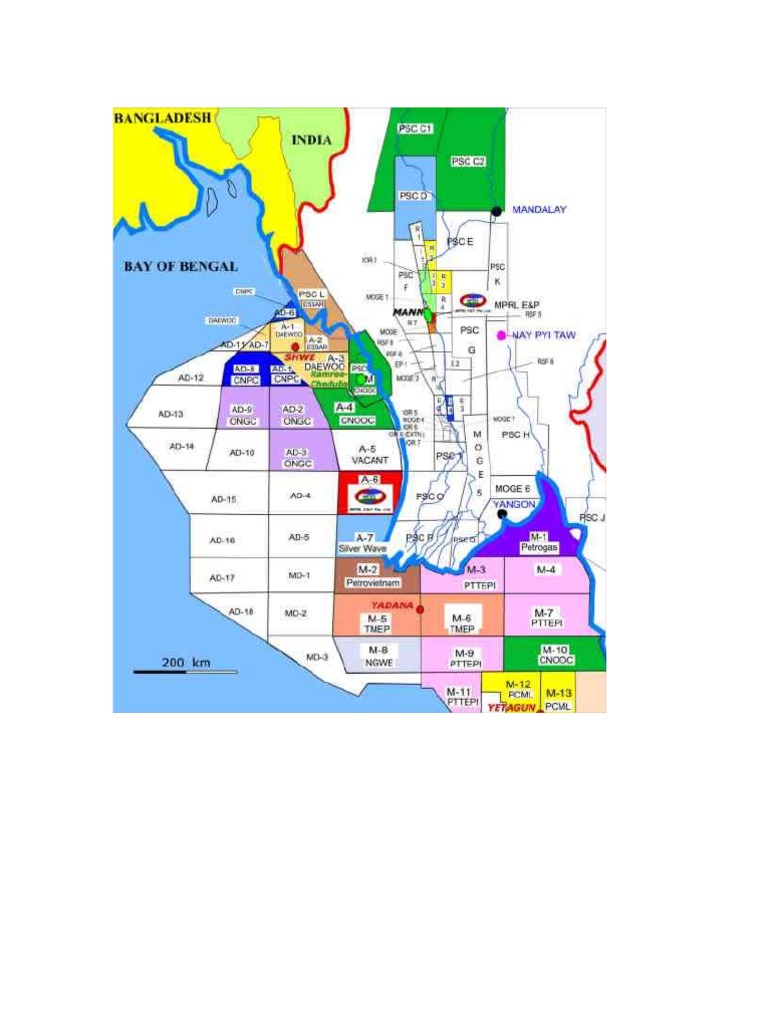 Myanmar Offshore Oil and Gas Blocks | PDF | Oil Refinery | Fossil Fuels