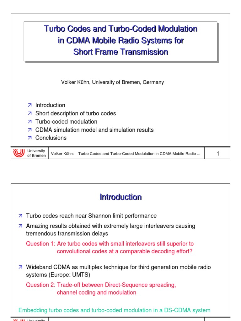 Turbo Codes | PDF