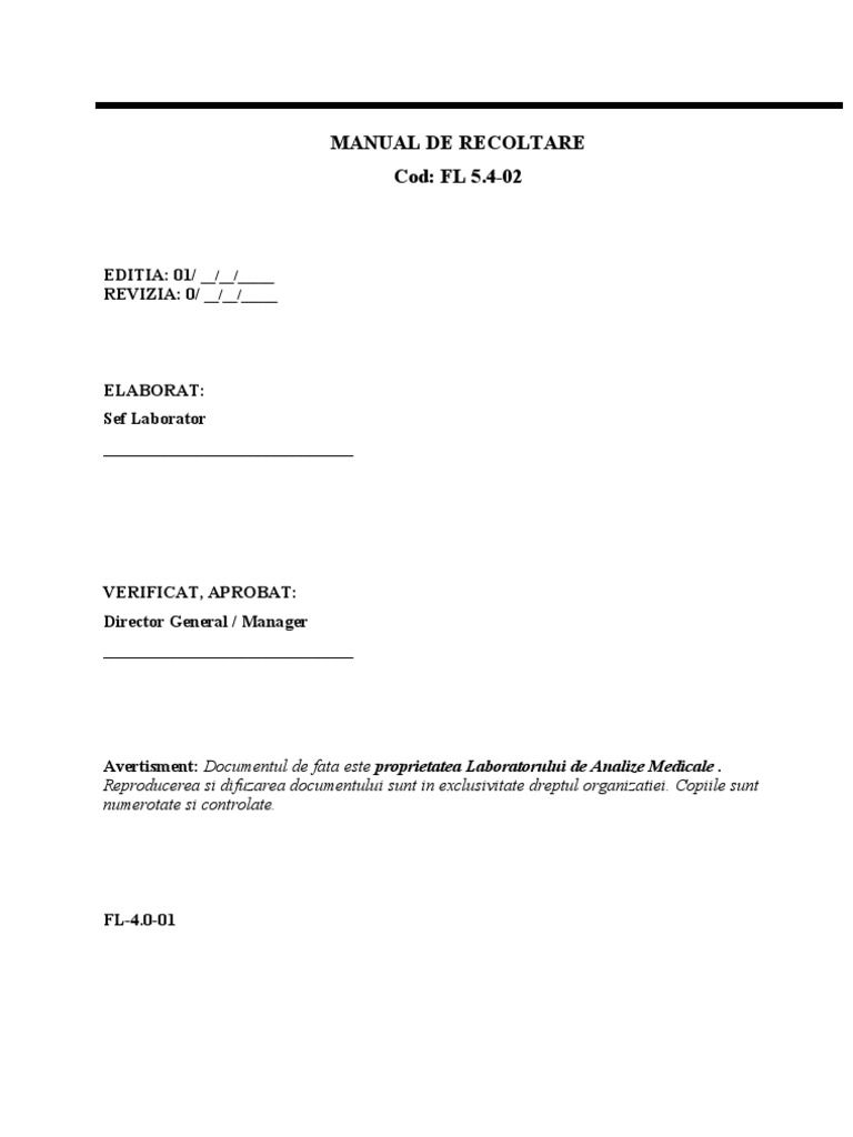 Manual de Recoltare | PDF