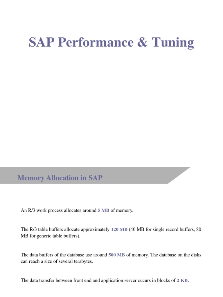 SAP Performance Tuning | PDF | Database Index | Databases