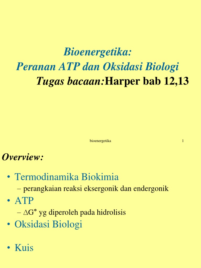 Bioenergetika | PDF