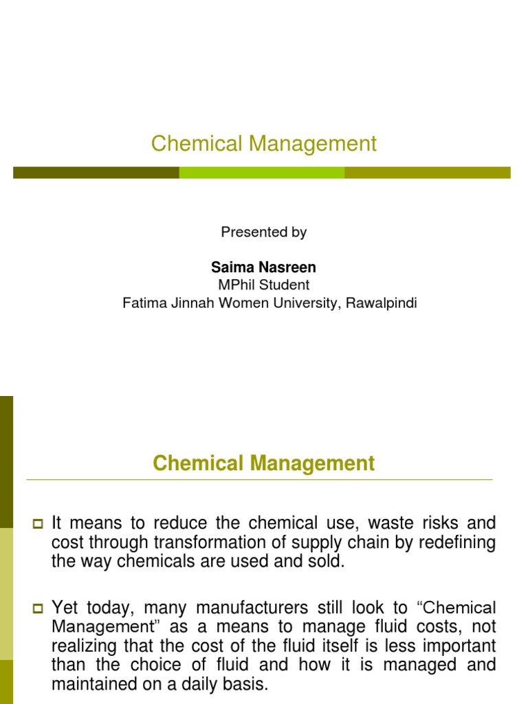 Chemical Management | PDF | Natural Environment | Pollution