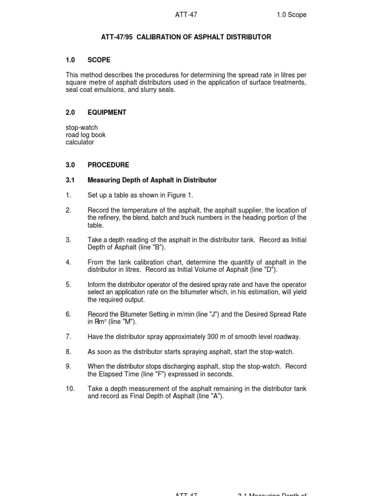 Calibration of Asphalt Distributor | PDF | Asphalt | Volume