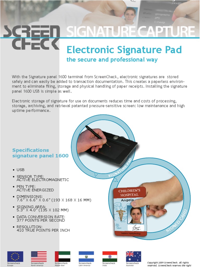 Signature Pad 1600: Secure USB Device | PDF | Business | Computers