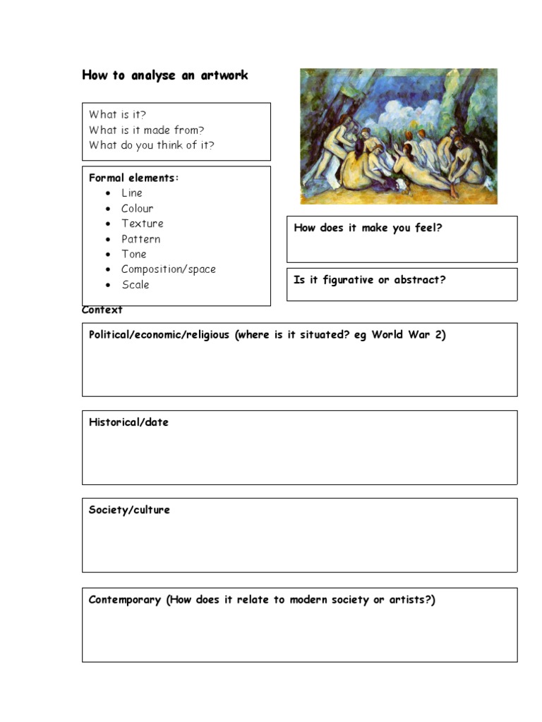 Artwork Analysis Guide: Key Elements | PDF | History