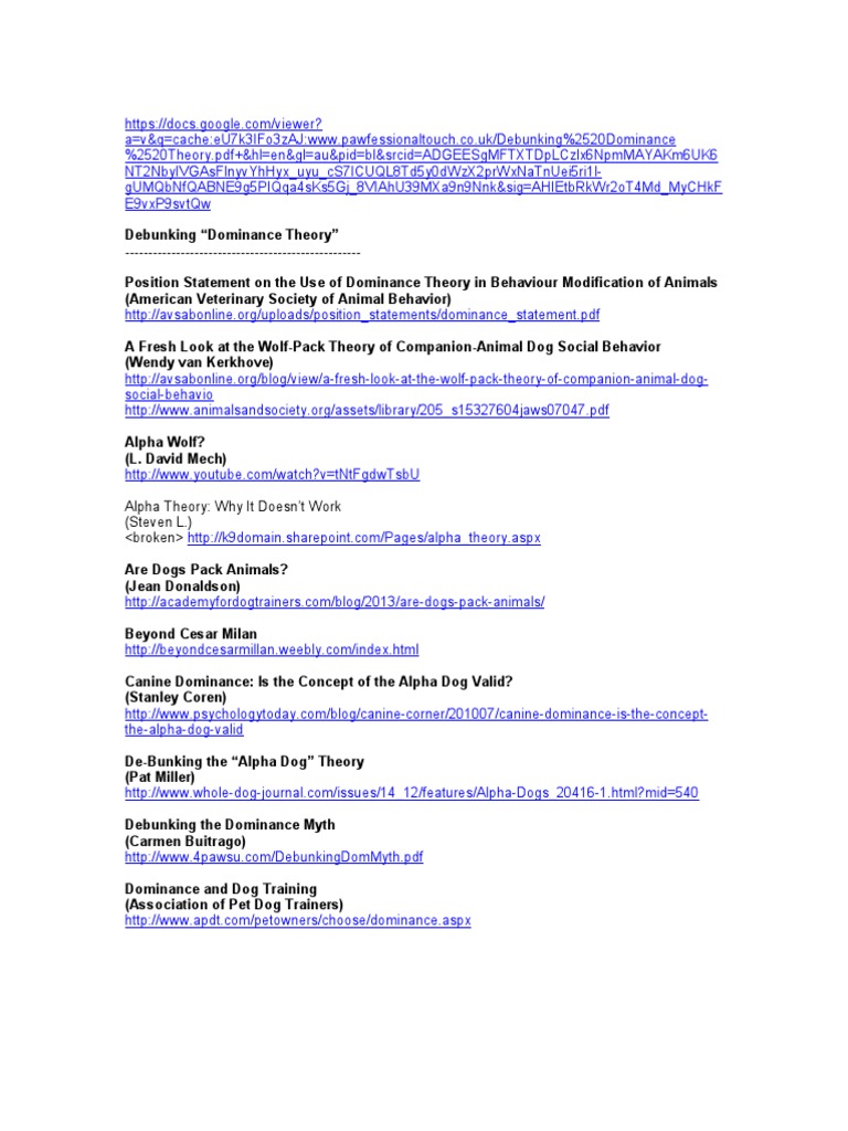 Debunking Dominance Theory in Dogs | PDF | Pack (Canine) | Dogs