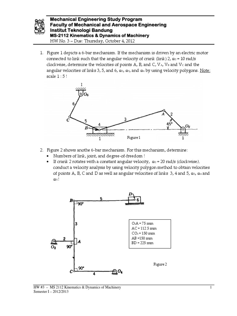 Kinematics & Dynamics Homework #3 | PDF | Teaching Methods & Materials ...