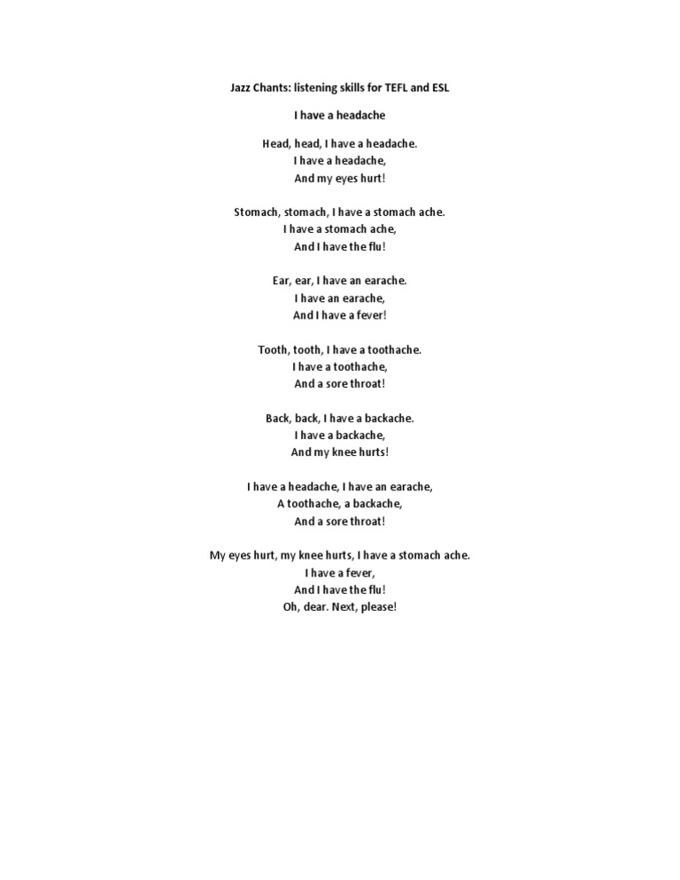 Jazz Chants | PDF | Language Arts & Discipline