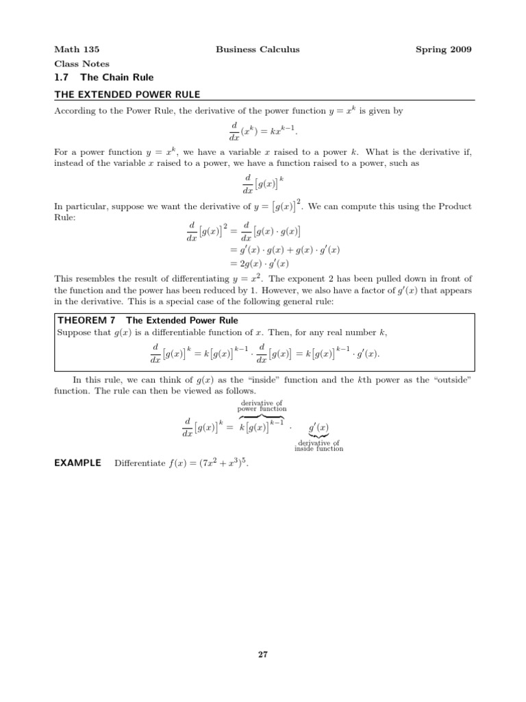 1.7 The Chain Rule | PDF | Derivative | Function (Mathematics)