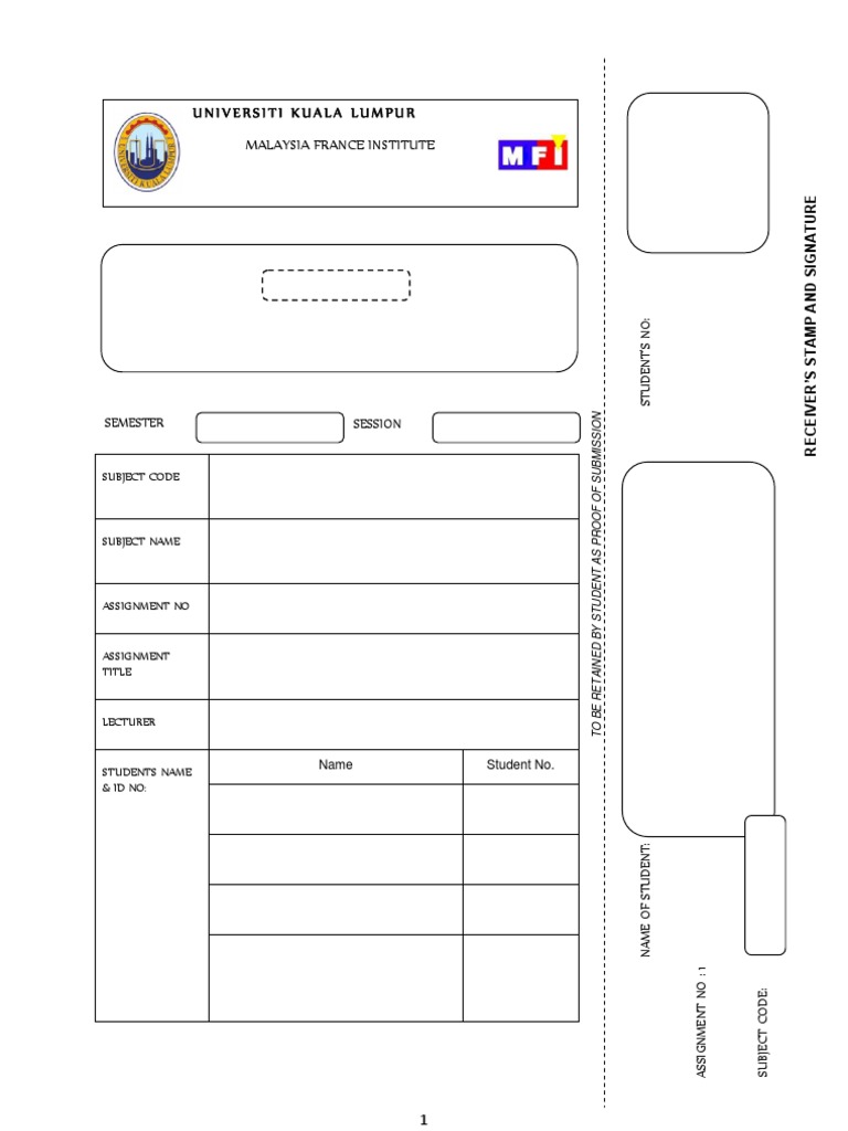 Cover Assignment UNIKL | PDF