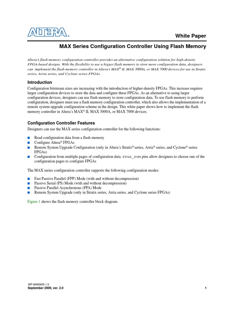 Altera MAX Series Configuration Controller Using Flash Memory | PDF | Field Programmable Gate ...