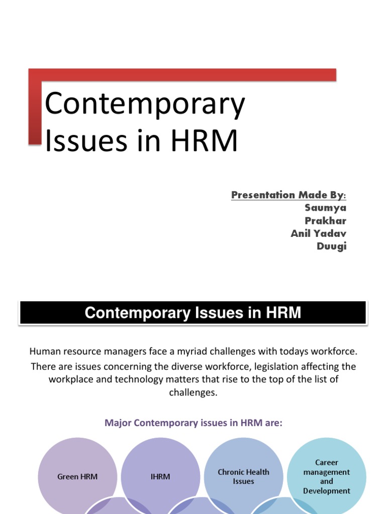 Contemporary Issues in HRM | Human Resource Management | Strategic ...