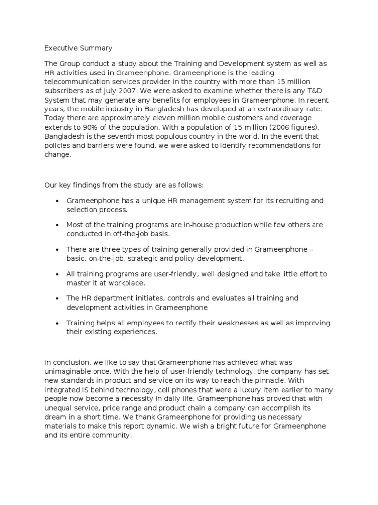 Executive Summary | Employment | Recruitment