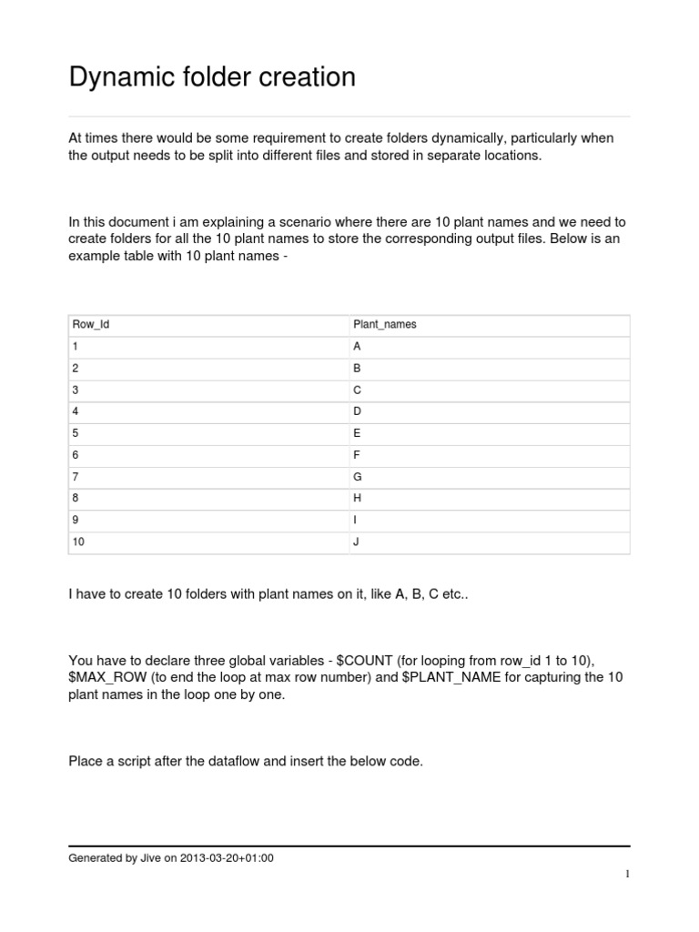Dynamic Folder Creation in SAP BODS | PDF