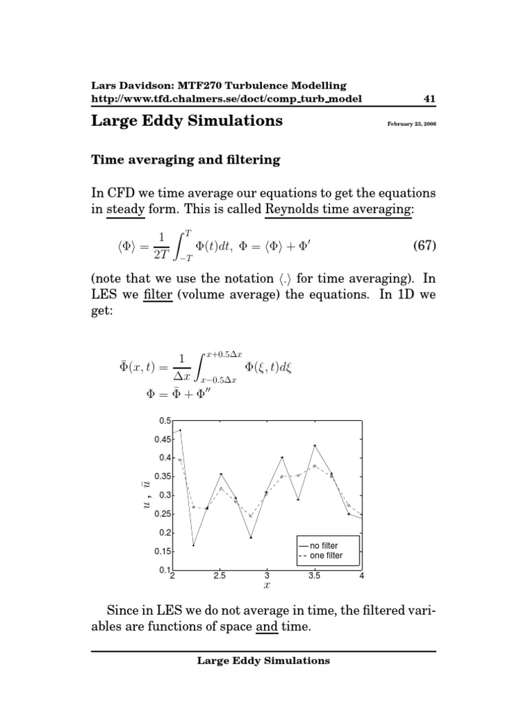 MTF270-Turbulence Modeling-Large Eddy Simulations PDF | PDF | Turbulence | Computational Fluid ...