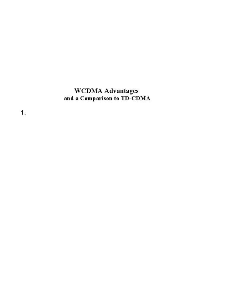 WCDMA vs. TD-CDMA Comparison | PDF | Gsm | Multiplexing